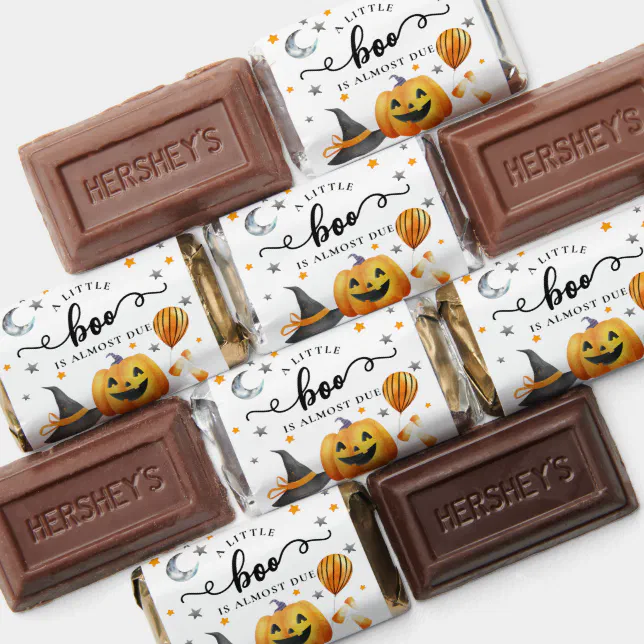 Little Boo Halloween Pumpkin Baby Shower Hershey's Miniatures | Zazzle