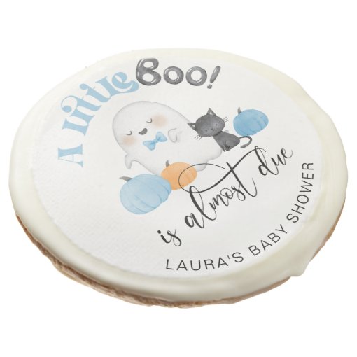 Little Boo is almost due Halloween baby shower Sugar Cookie | Zazzle