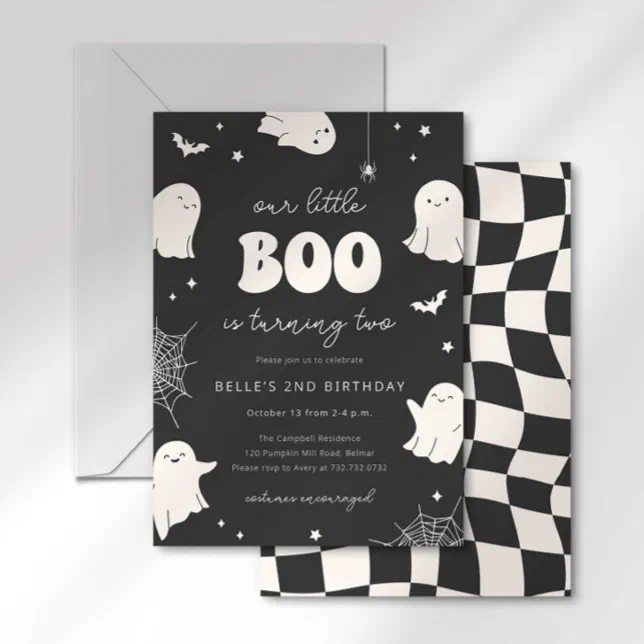 Little Boo is Turning Two Birthday Invitation | Zazzle