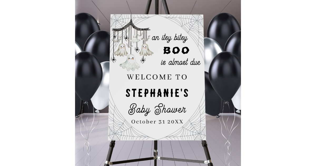 Little Boo Itsy Bitsy Baby Shower Welcome Sign | Zazzle