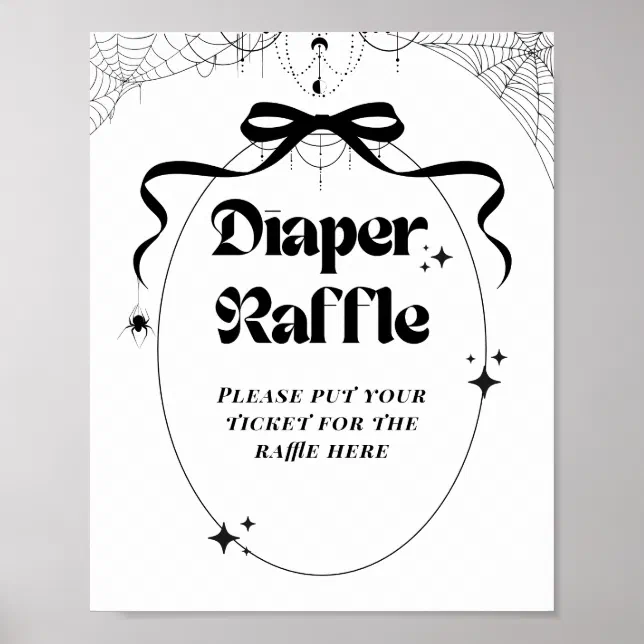Little Boo Minimal Gothic Halloween Baby Shower Poster | Zazzle