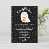 Little Boo Turning Two Halloween 2nd Birthday Invitation | Zazzle