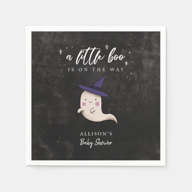 Little Boo Witch Ghost Baby Shower Napkins | Zazzle