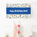 Little Boy Cars Vehicle Pattern Kid Birthday Party Banner | Zazzle