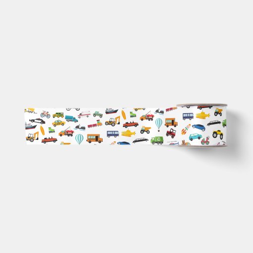 Little Boy Things That Move Vehicle Car Satin Ribbon | Zazzle