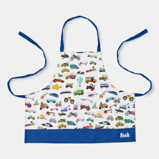Little Boy Things That Move Vehicle Cars Kid Apron | Zazzle