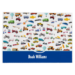 Little Boy Things That Move Vehicle Cars Kid Large Gift Bag | Zazzle