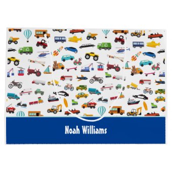 Little Boy Things That Move Vehicle Cars Kid Large Gift Bag | Zazzle