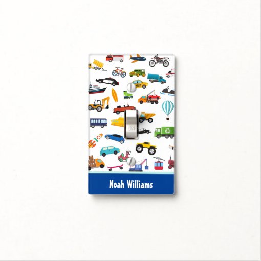 Little Boy Things That Move Vehicle Cars Kid Light Switch Cover | Zazzle
