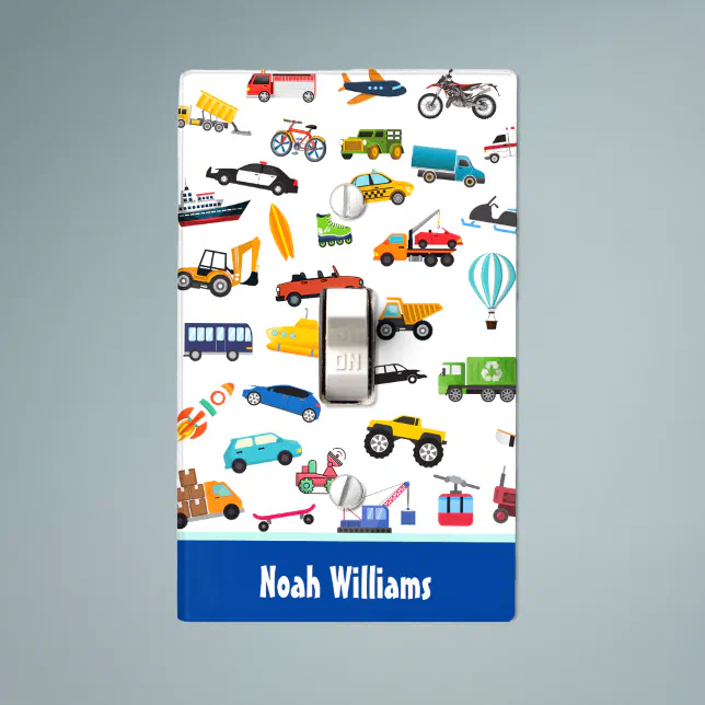 Little Boy Things That Move Vehicle Cars Kid Light Switch Cover | Zazzle