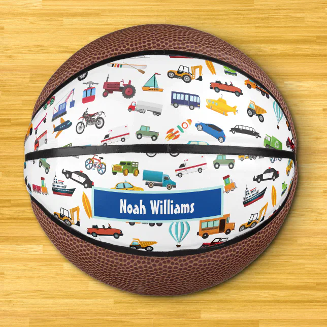 Little Boy Things That Move Vehicle Cars Kid Mini Basketball | Zazzle