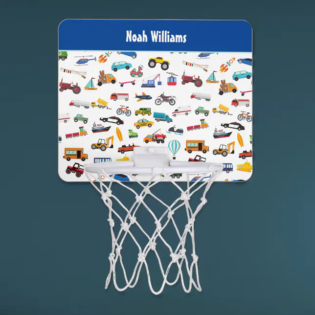Little Boy Things That Move Vehicle Cars Kid Mini Basketball Hoop | Zazzle