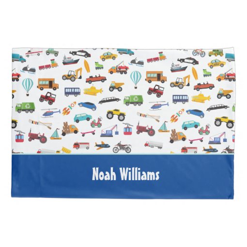 Little Boy Things That Move Vehicle Cars Kid Pillow Case | Zazzle