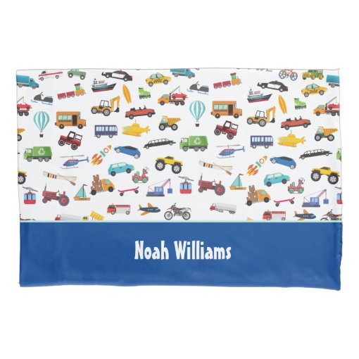 Little Boy Things That Move Vehicle Cars Kid Pillow Case | Zazzle