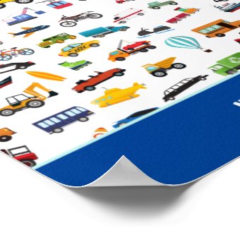 Little Boy Things That Move Vehicle Cars Kid Poster | Zazzle