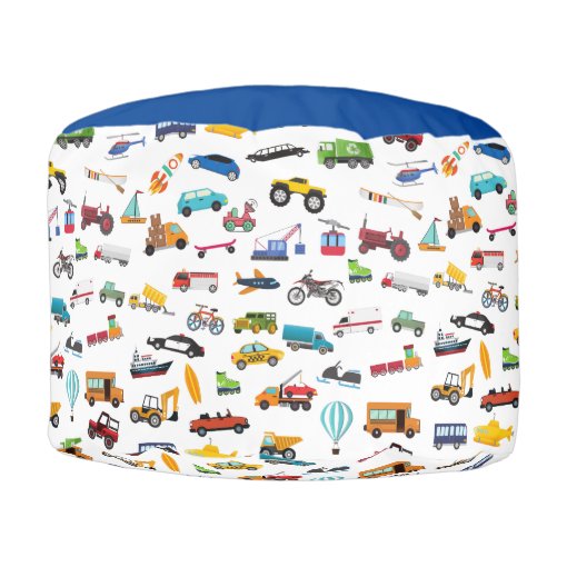 Little Boy Things That Move Vehicle Cars Kid Pouf | Zazzle