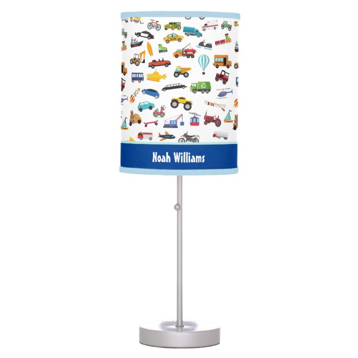 Little Boy Things That Move Vehicle Cars Kid Table Lamp | Zazzle.com