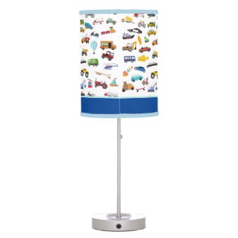 Little Boy Things That Move Vehicle Cars Kid Table Lamp | Zazzle