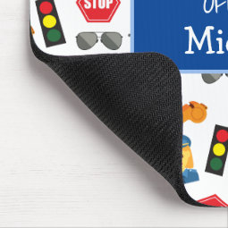 Little Boys Police Officer Pattern Kids Mouse Pad | Zazzle