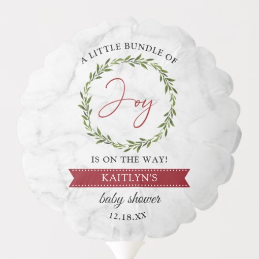 Little Bundle Of Joy Christmas Baby Shower Balloon | Zazzle
