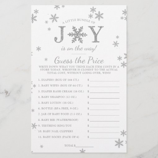 Little Bundle Of Joy Christmas Baby Shower Game | Zazzle