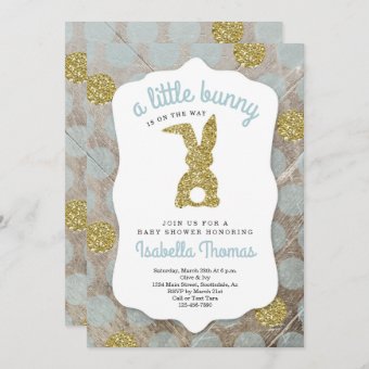 Little Bunny Easter Theme Baby Shower for Boy Invitation | Zazzle