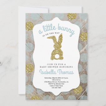 Little Bunny Easter Theme Baby Shower for Boy Invitation | Zazzle