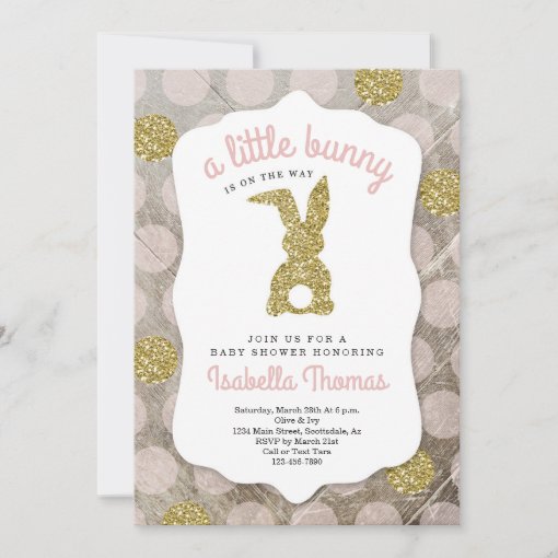 Little Bunny Easter Theme Baby Shower for Girl Invitation | Zazzle