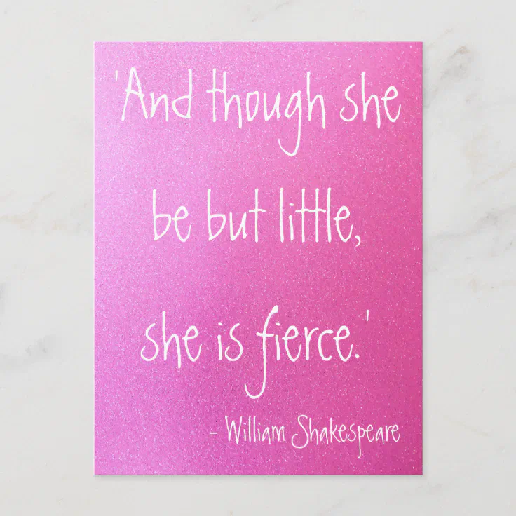 Little but Fierce Shakespeare Quote Postcard | Zazzle