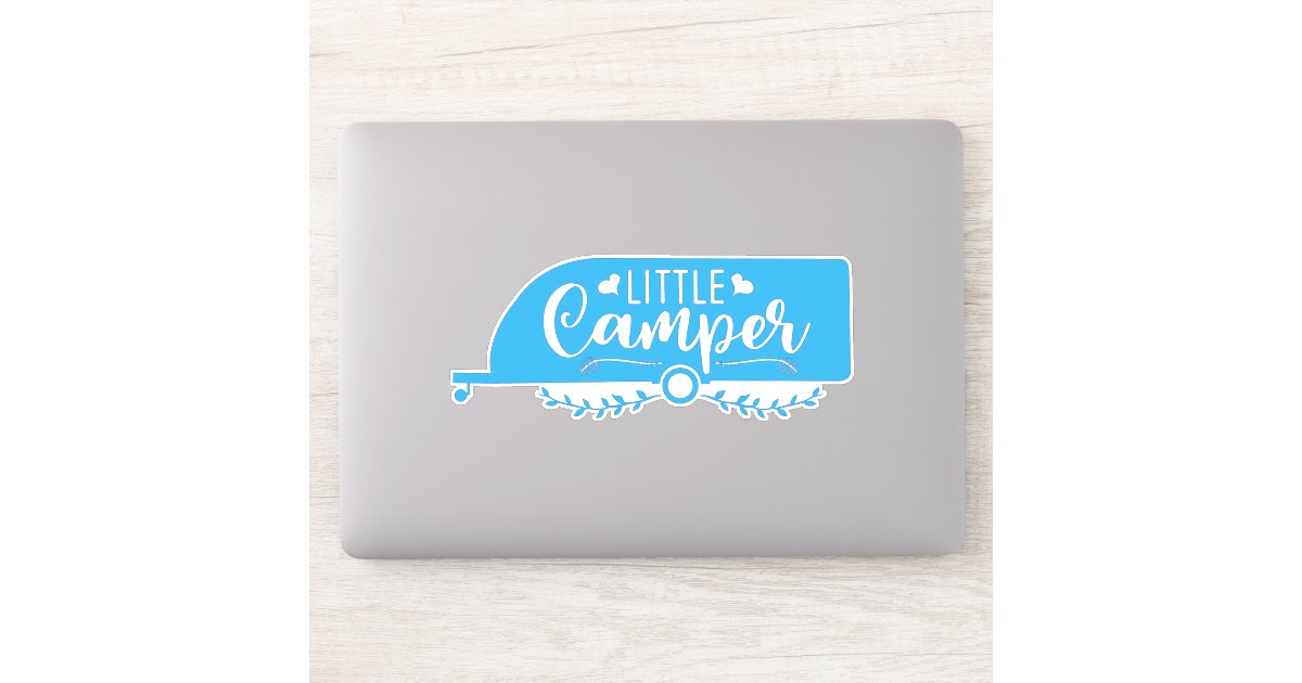 Little Camper, Blue Caravan, Cute Trailer Sticker | Zazzle