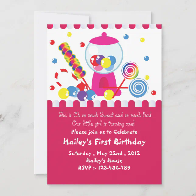 Little Candy Shop Invitation | Zazzle
