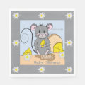 Little Cartoon Mouse Edelweiss Baby Shower Napkins | Zazzle