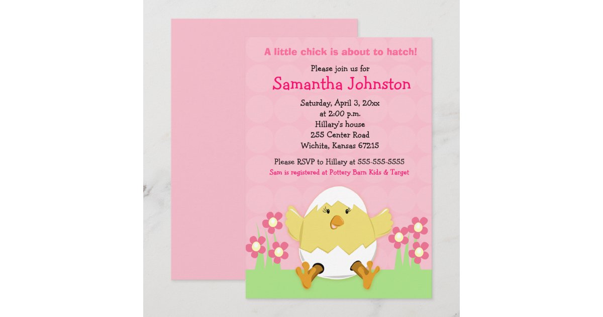 Little Chick Easter Baby Shower Invitation | Zazzle