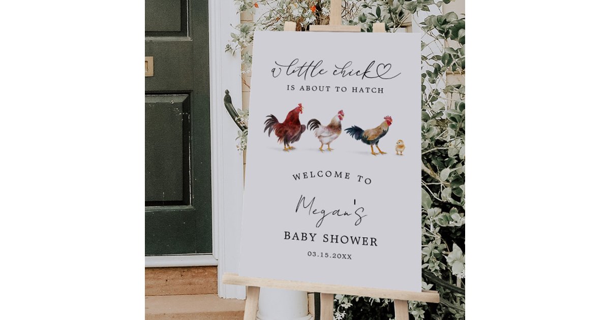 Little Chick Farm Chicken Welcome Sign | Zazzle