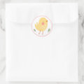 Little Chick Girl Farm Easter Chicken Birthday Classic Round Sticker ...
