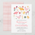 Little Chick Girl Farm Easter Chicken Birthday Invitation | Zazzle