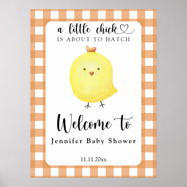 Little chick - Welcome baby shower Poster | Zazzle