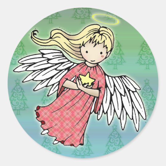 Little Christmas Angel Stickers | Zazzle.com