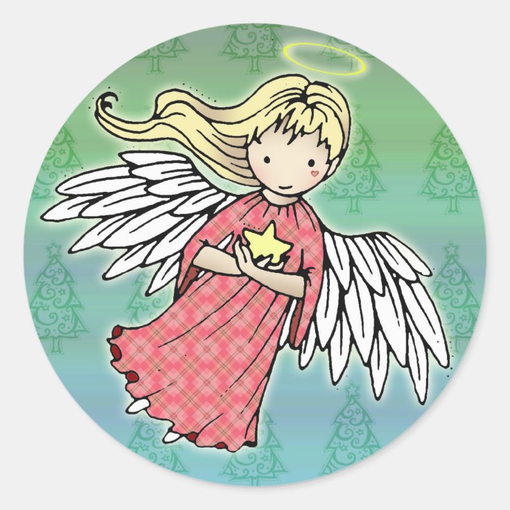 Little Christmas Angel Stickers | Zazzle