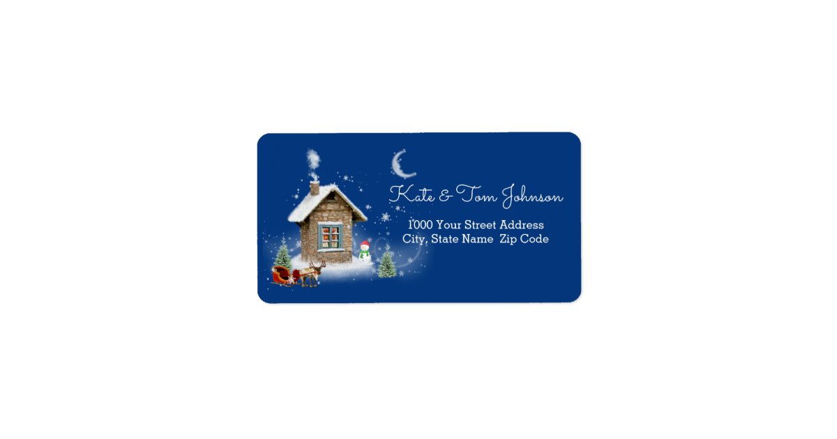 Little Christmas House Address Label | Zazzle