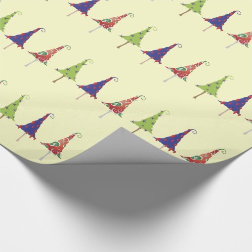 Little Christmas Trees Pattern Wrapping Paper | Zazzle