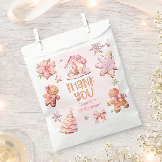 Little Cookie Christmas Birthday Thank you Favor Bag | Zazzle