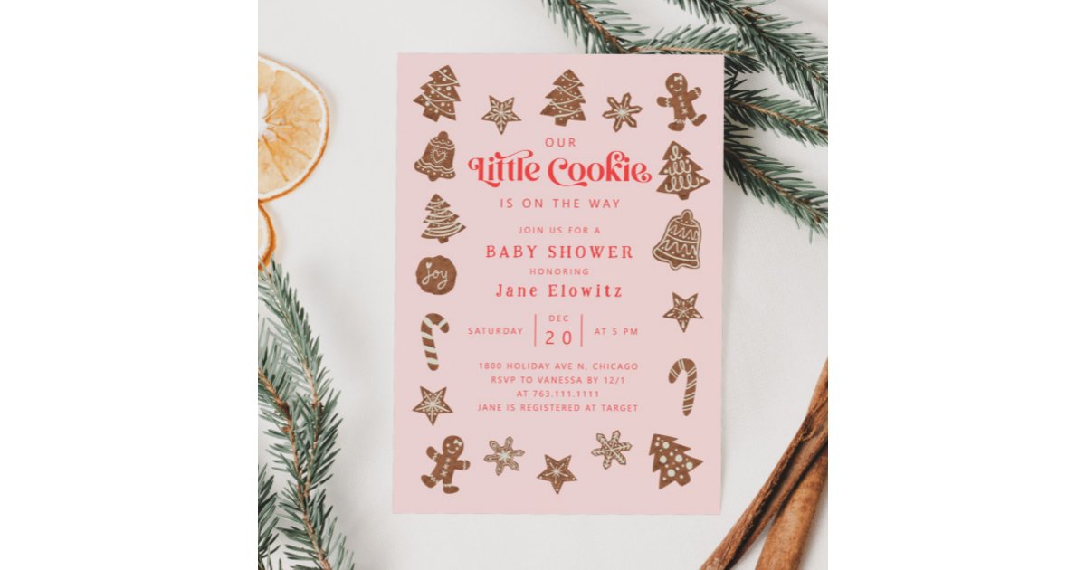 Little Cookie Girl Baby Shower Invitation | Zazzle