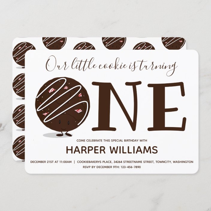 Little Cookie Turning One First Birthday Invitation | Zazzle.com