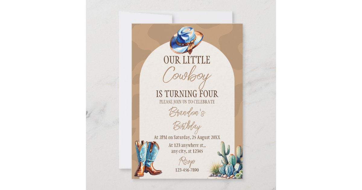 Little Cowboy Birthday Party Invitation | Zazzle