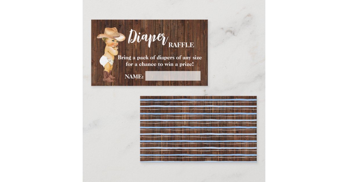 Little Cowboy Diaper Raffle Ticket Baby Shower | Zazzle