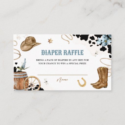 Little Cowboy Diaper Raffle Ticket Enclosure Card | Zazzle