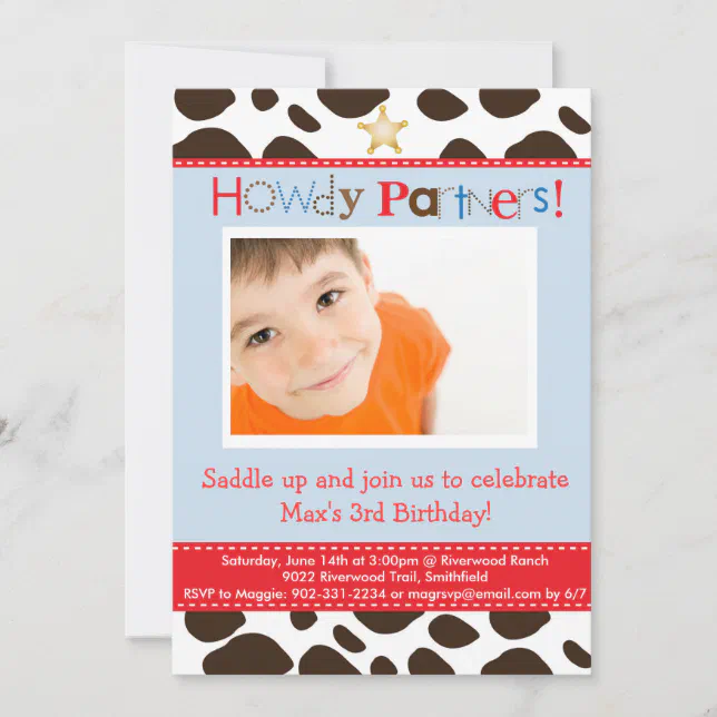 Little Cowboy Party Invitation | Zazzle