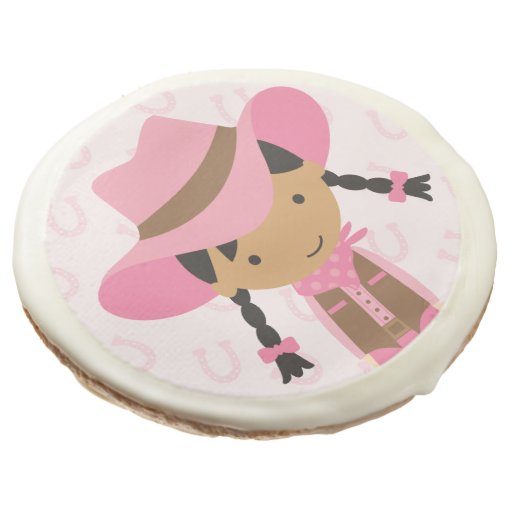 Little Cowgirl Western Birthday Party Sugar Cookie | Zazzle
