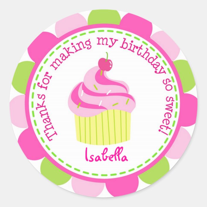 Little Cupcake Birthday Party Favor Stickers Label | Zazzle.com